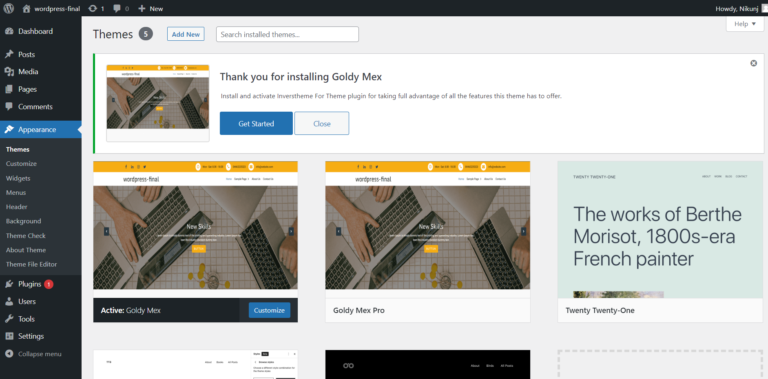 Goldy Mex Documentation – Invers Theme